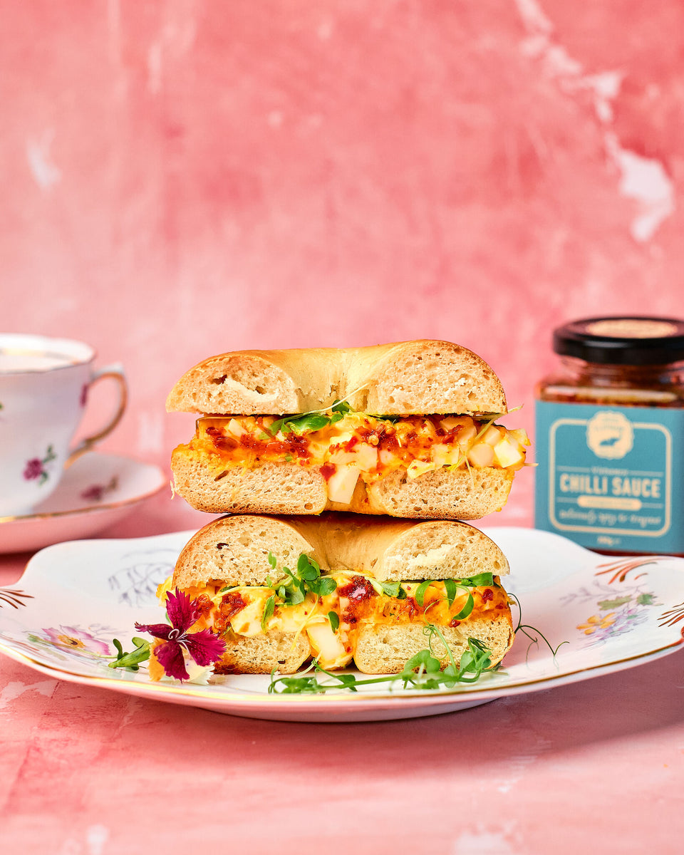 Egg & Vietnamese Chilli Mayo Toasted Bagel – Curious Elephant